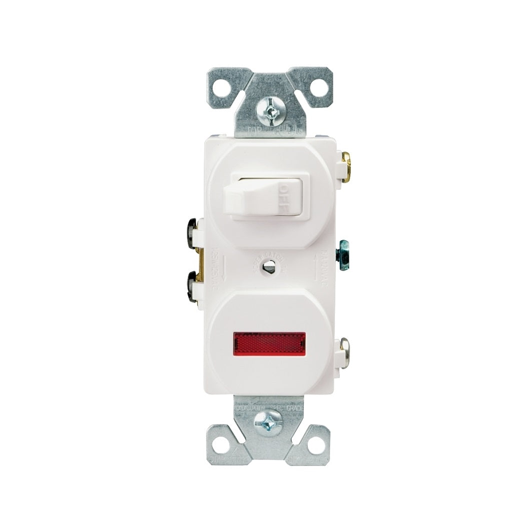 Eaton 277W-BOX Combination Toggle Switch, White, 15 A – Toolbox Supply