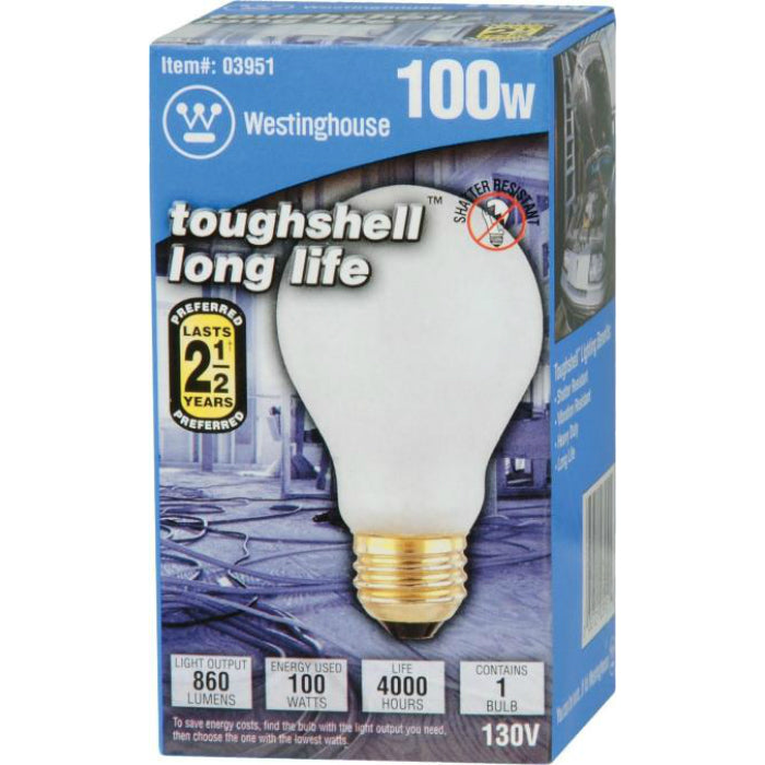 Westinghouse 03951 Toughshell® A19 Shatterproof Incandescent Light Bul ...