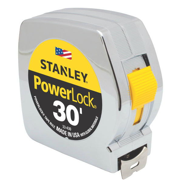 Stanley® 33-430 PowerLock® Classic Tape Rule, 30' x 1" – Toolbox Supply