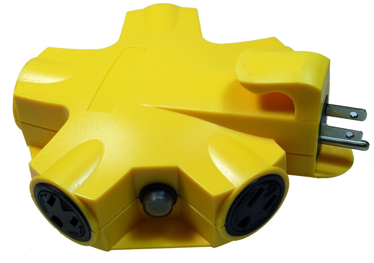 Yellow Jacket 997362 Outdoor 5-Outlet Power Adapter, 15 Amp, Yellow ...