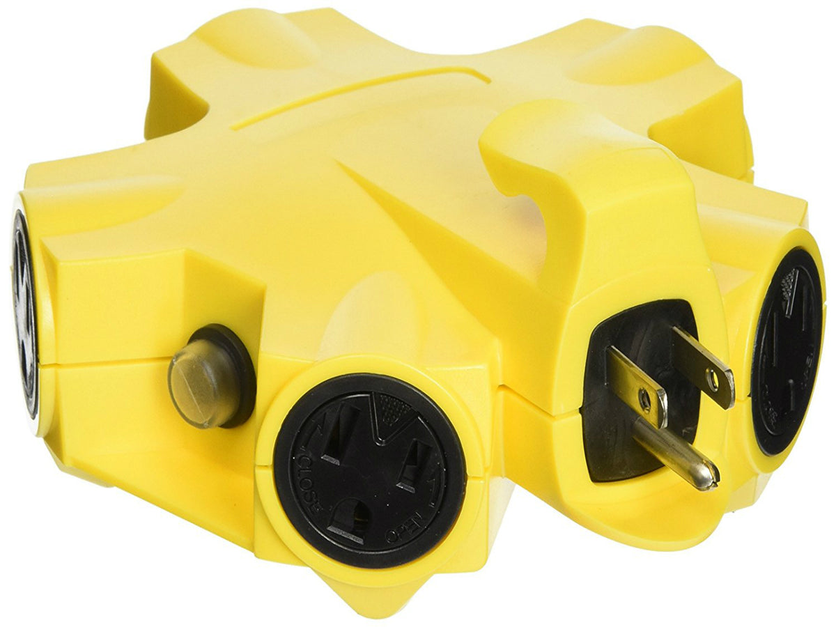 Yellow Jacket 997362 Outdoor 5-Outlet Power Adapter, 15 Amp, Yellow ...