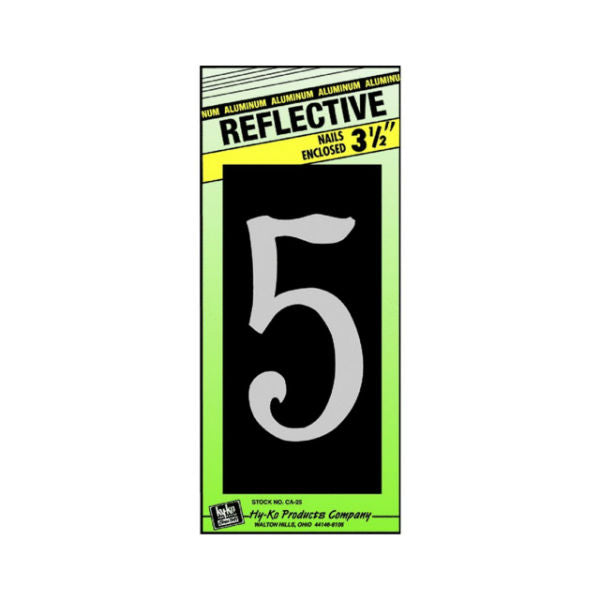 Hy-Ko CA-25/5 Reflective Aluminum House Number 5 Sign, 3-1/2" – Toolbox ...