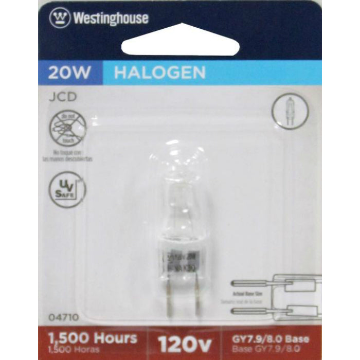 Westinghouse 04710 JCD T4 Halogen Light Bulb, 20W, 120V, Clear ...