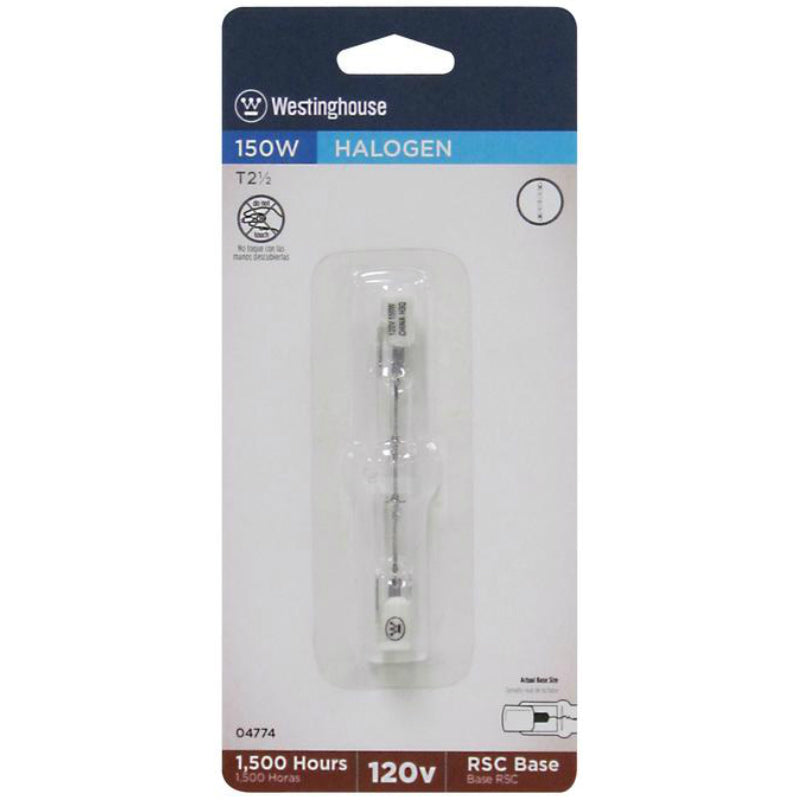 Westinghouse 04774 Double Ended Halogen Light Bulb, 150W, RSC Base ...