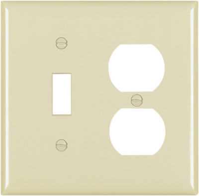 Pass & Seymour TradeMaster Combination Wall Plate, 2 Gang, Ivory ...