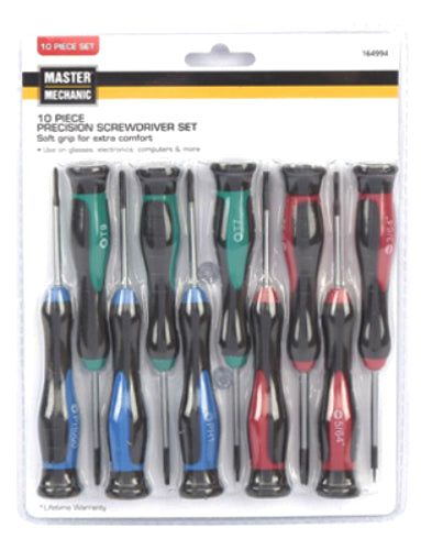 Master Mechanic 164994 Precision Screwdriver Set, 10-Piece – Toolbox Supply