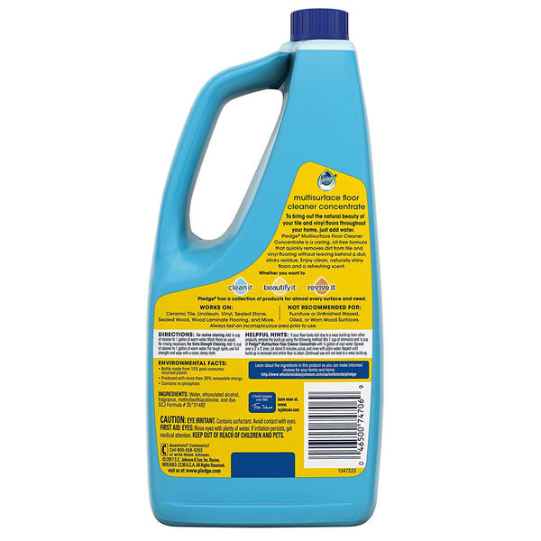 Pledge 74706 MultiSurface Floor Cleaner Concentrate, Rainshower Scent ...