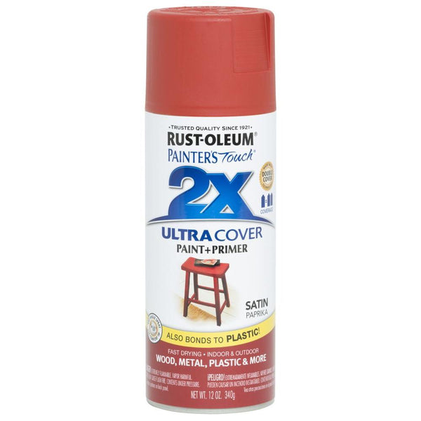 Rust-Oleum® 249068 Painter's Touch® 2X Spray Paint, Satin Paprika, 12 ...