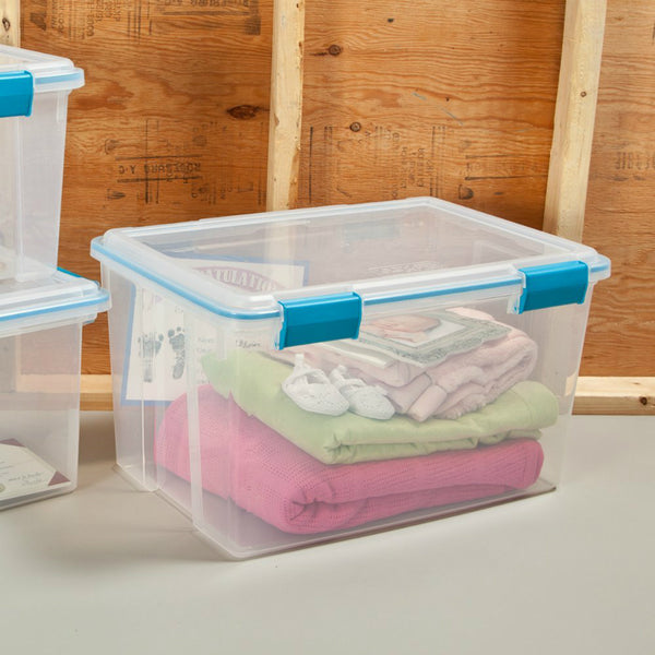 Sterilite® 19334304 Gasket Box with Tight-Fitting Latches, 32 Qt ...