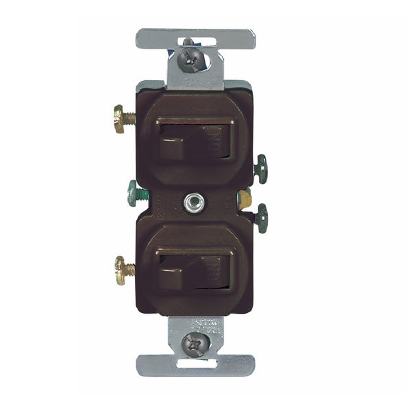 Eaton Wiring Devices 271B-BOX Combination Toggle Switch, Brown, 15 A ...