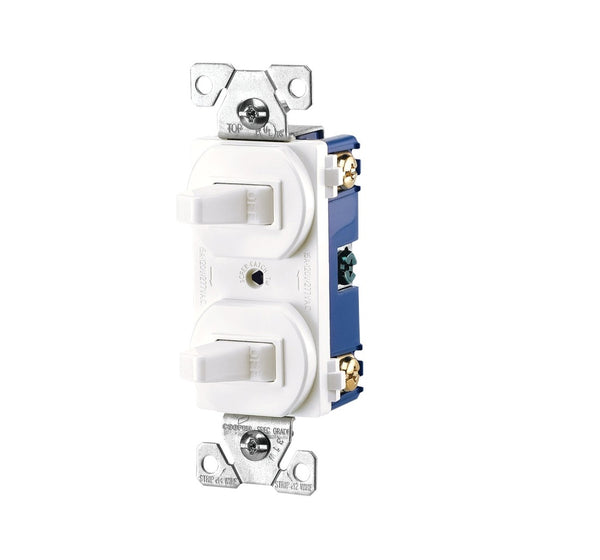 Eaton 271W-BOX Wiring Devices Combination Toggle Switch, White, 15 A ...