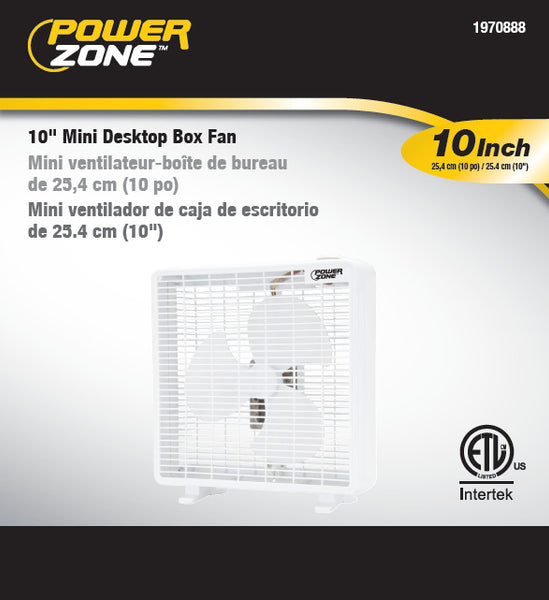 PowerZone F-1022 Box Fan, 3-Speed, White – Toolbox Supply
