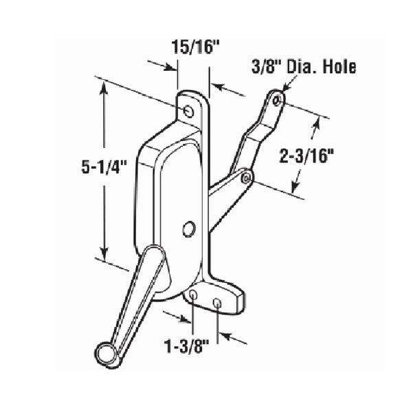 Prime-Line H 3671 Left-Handed Awning Window Operator, Aluminum ...