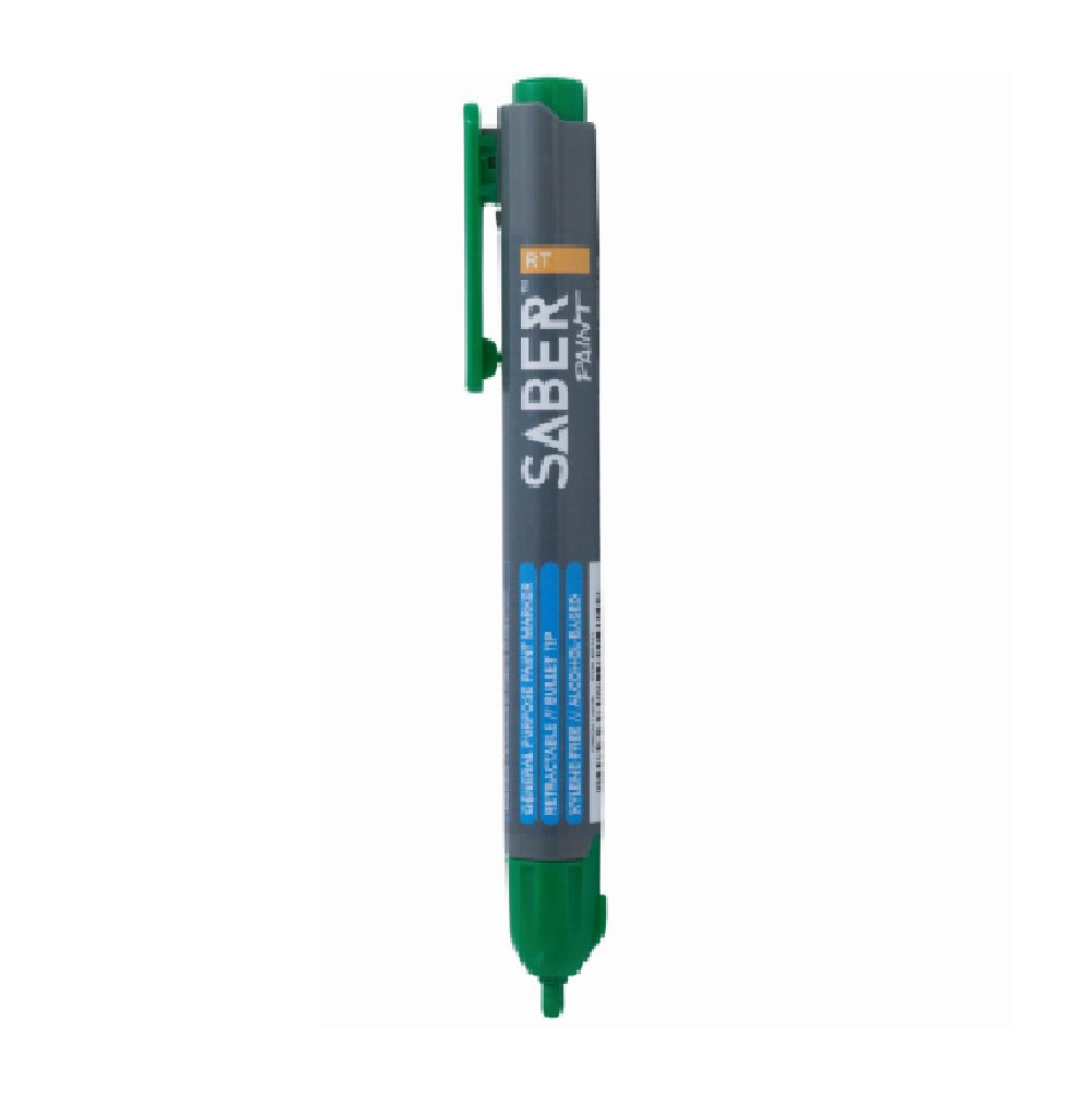 Saber Paint 59141 Retractable Tip Paint Marker, Green – Toolbox Supply