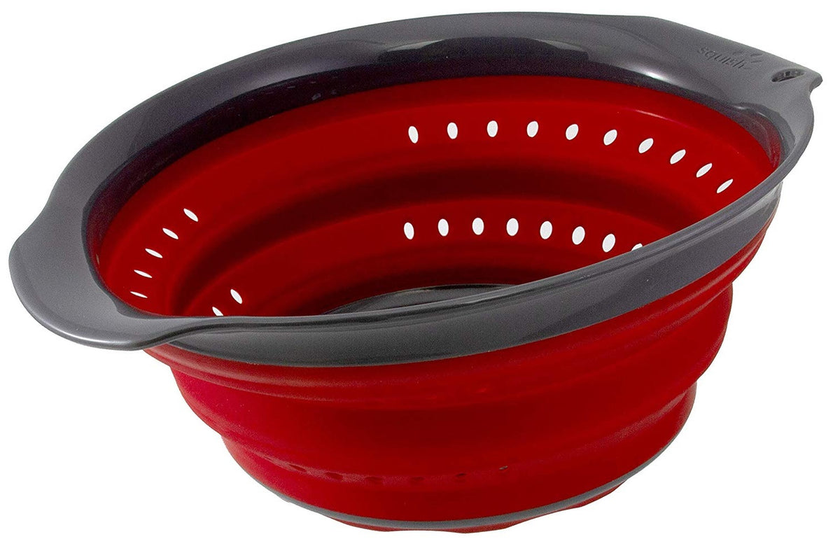 Squish 41140 Collapsible Colander, 4 Quart, Red & Gray – Toolbox Supply
