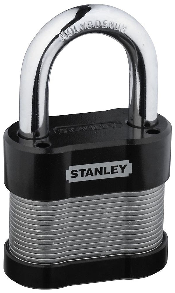 Stanley Hardware S828-244 Padlock, Laminated Steel, Silver, 2-1/2" W ...
