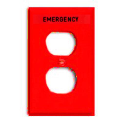 Cooper Wiring PJ8EMRD Emergency Receptacle Plate, Red – Toolbox Supply