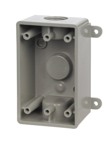 Taymac PSB37550GY Weatherproof Plastic Outlet Box, Gray, 5-3/8" H ...